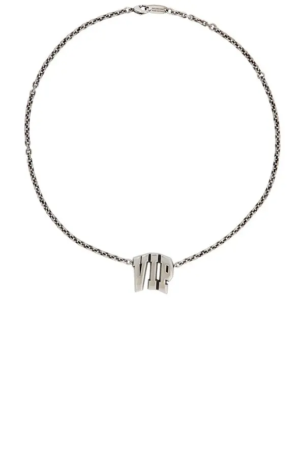Balenciaga 3 Letter Vip Necklace - Antique Silver