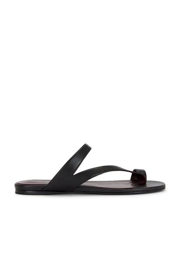 Khaite Aimee Flat Sandal - Black