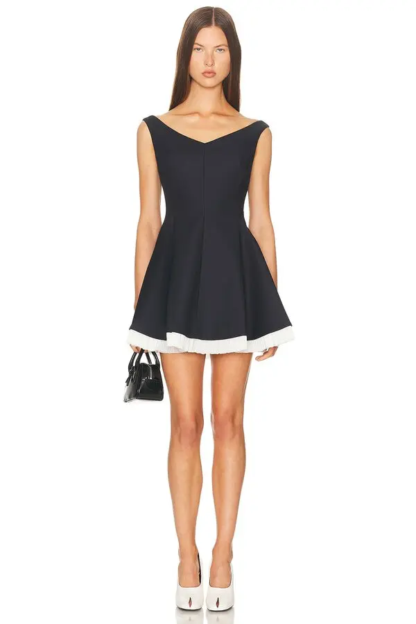 Simkhai Dorothie Off Shoulder Mini Dress - Black Multi