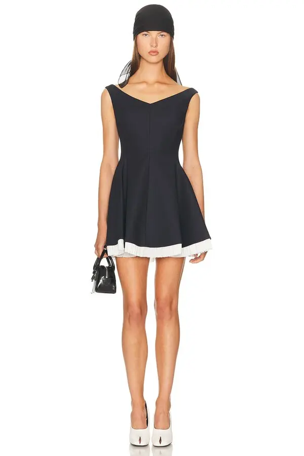 Simkhai Dorothie Off Shoulder Mini Dress - Black Multi