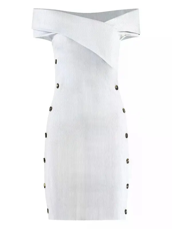 Philosophy Di Lorenzo Serafini Embellished-buttons Mini Dress - White