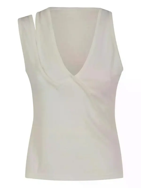 Christopher Esber Cut-out Ribbed Top - White