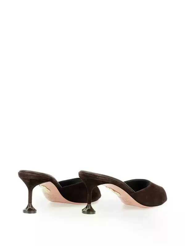 AQUAZZURA 65mm Bisous Fluted-heel Sandals - Brown