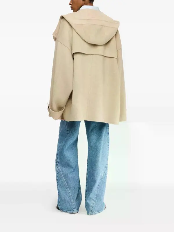 JW Anderson Hooded Double-breasted Coat - Neutrals