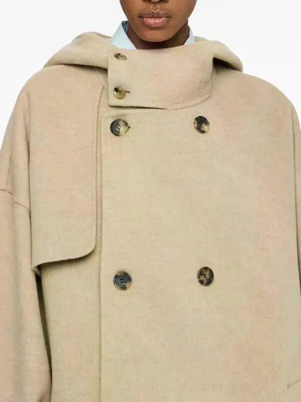 JW Anderson Hooded Double-breasted Coat - Neutrals