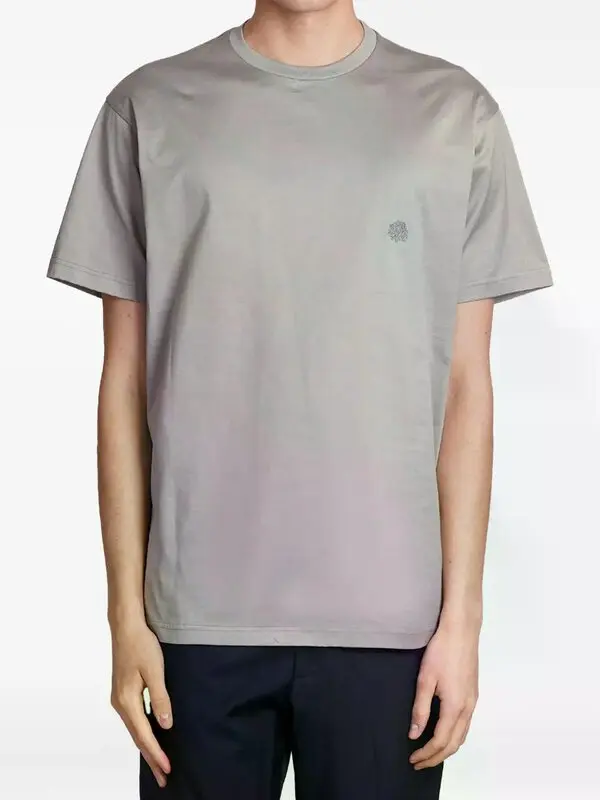 LOW BRAND Embroidered-logo T-shirt - Grey