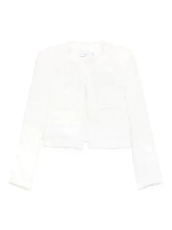 IRO PARIS Frayed Tweed Jacket - White