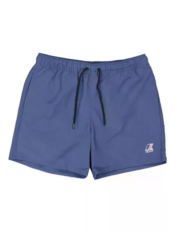 K-WAY Logo-embroidered Swim Shorts - Blue