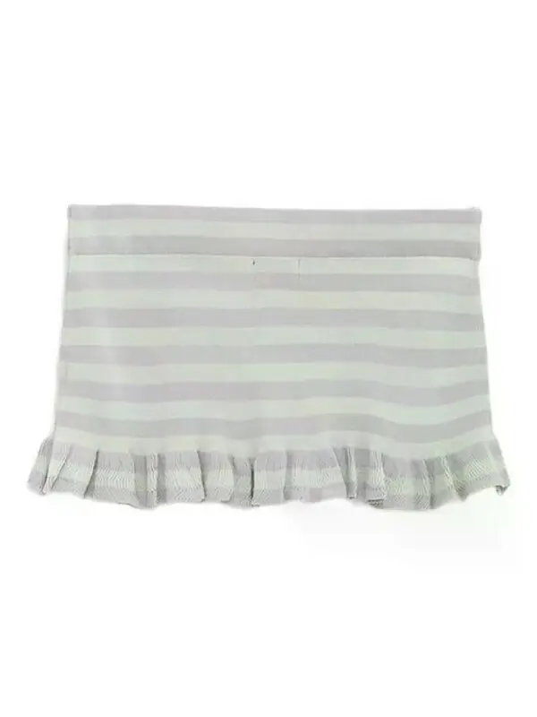 NIIHAI Striped Ruffle Hem Mini Skirt
