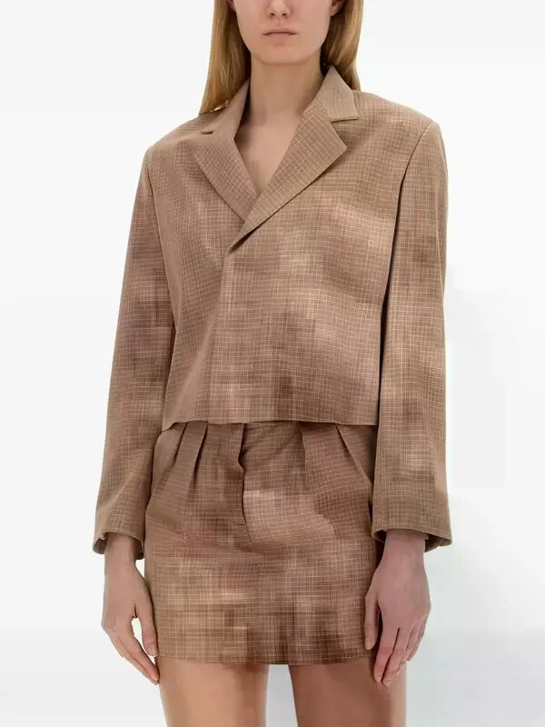 ALYSI Checked Cropped Jacket
