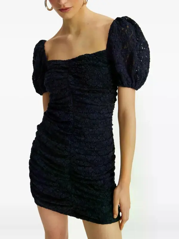 ROTATE BY BIRGER CHRISTENSEN Mini Dress With Puff Sleeves - Blue