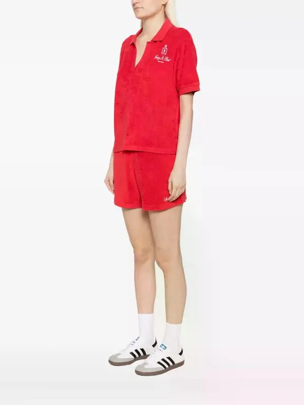 Sporty & Rich Vendome Terry Polo Top - Red