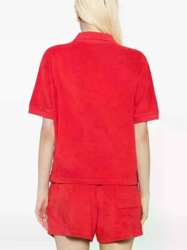 Sporty & Rich Vendome Terry Polo Top - Red