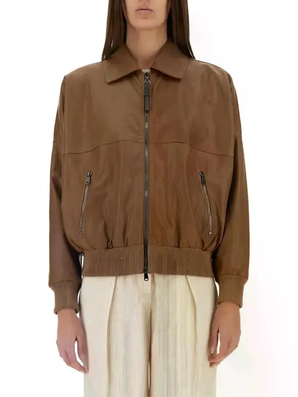 Brunello Cucinelli Zip-fastening Ribbed-hem Jacket