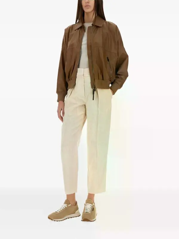 Brunello Cucinelli Zip-fastening Ribbed-hem Jacket