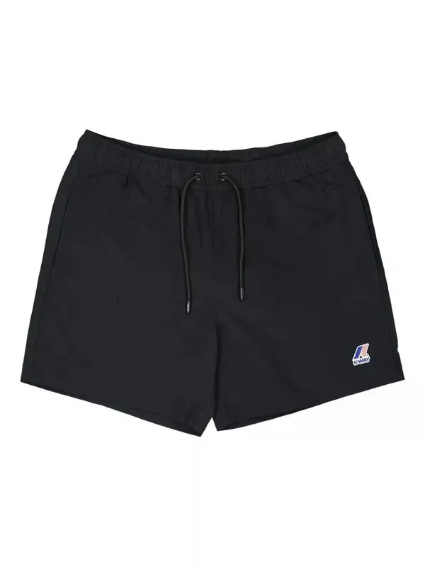 K-WAY Embroidered-logo Swim Shorts - Black