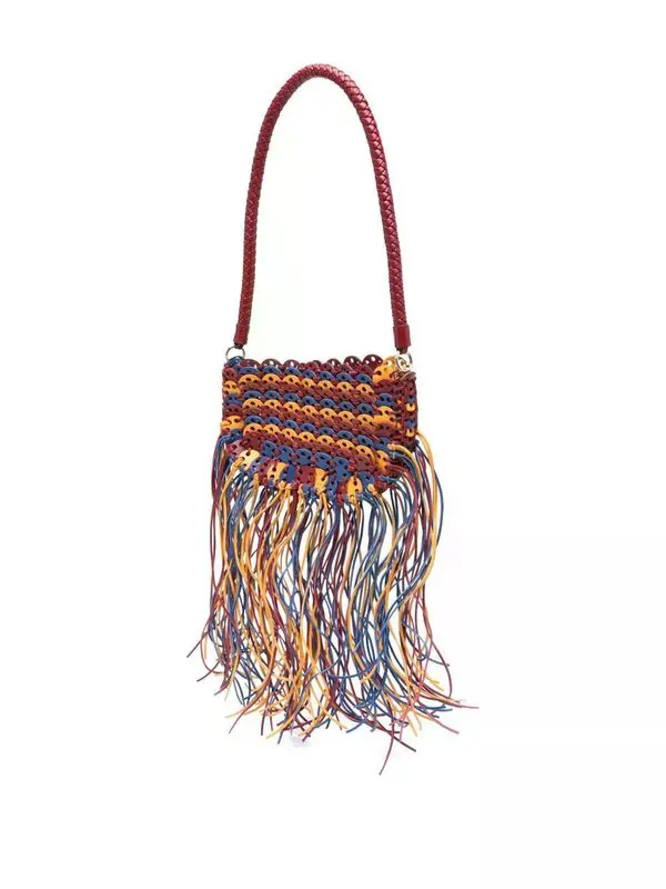 Rabanne Leather Shoulder Bag With Fringe