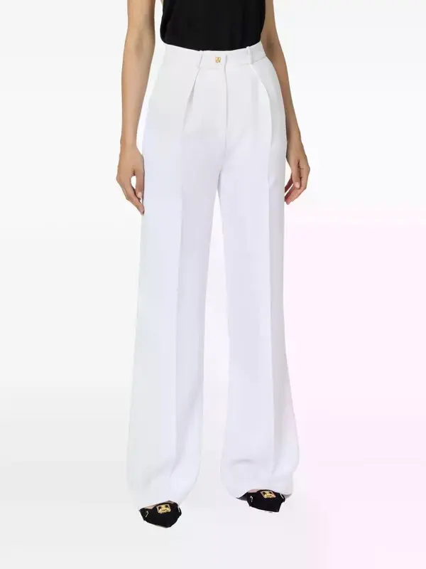 Elisabetta Franchi Pleated Trousers With Gold-button Detail