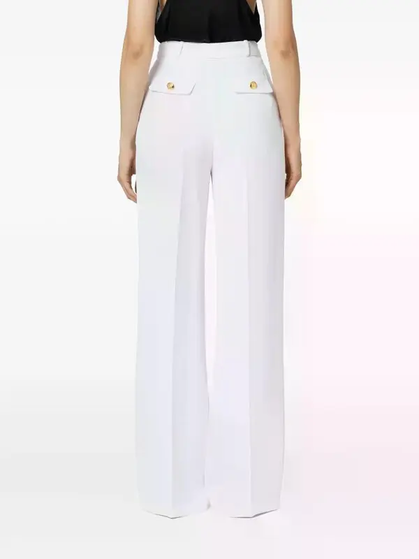 Elisabetta Franchi Pleated Trousers With Gold-button Detail