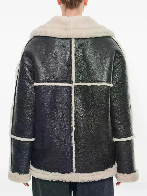 HALFBOY Leather Panelled Shearling Jacket