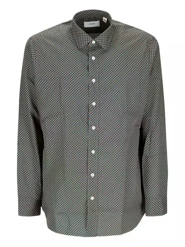 LARDINI Geometric-print Cotton Shirt