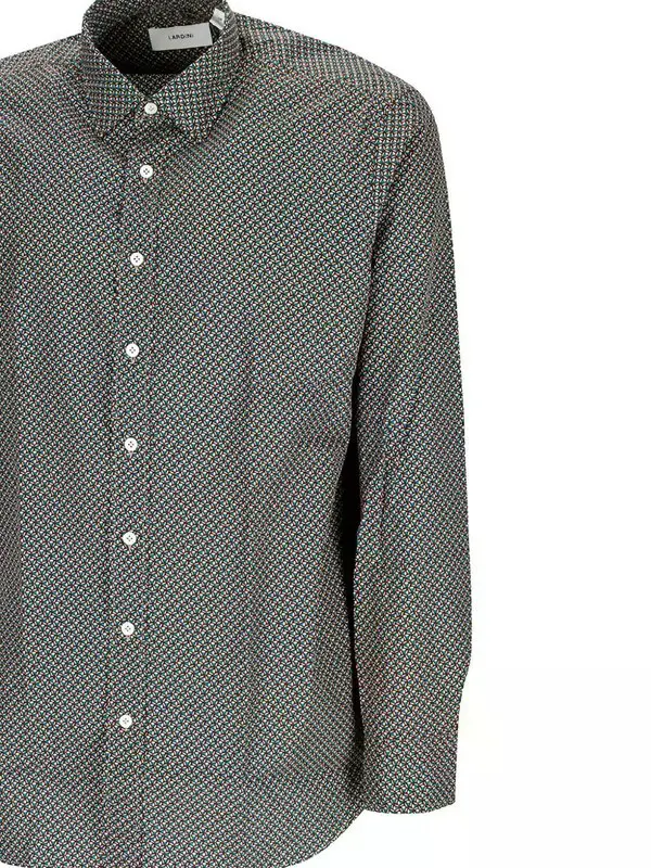 LARDINI Geometric-print Cotton Shirt