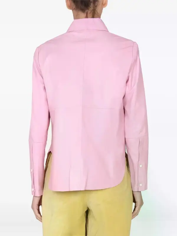 ALYSI Leather Button-down Shirt