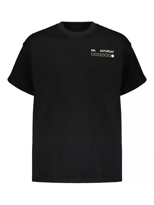 MR. SATURDAY Ribbed-neckline Logo T-shirt