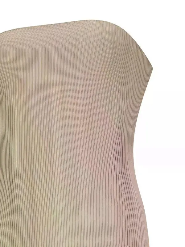 Max Mara Ribbed Strapless Midi Dress