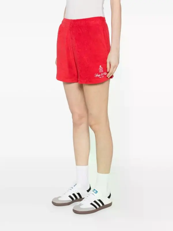 SPORTY & RICH Vendome Terry Shorts - Red