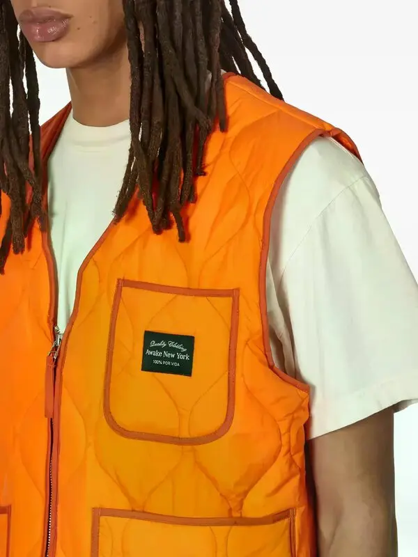 AWAKE NY Quilted Gilet - Orange
