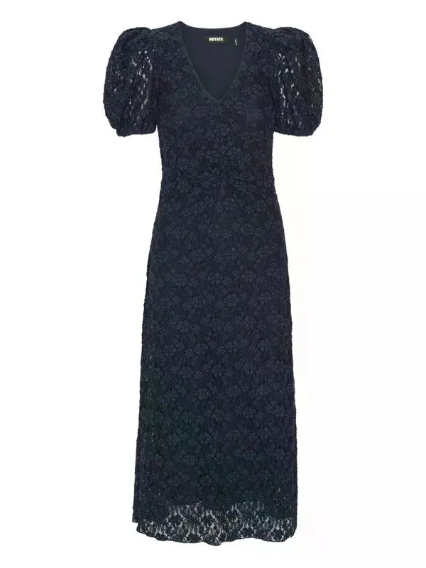 ROTATE BY BIRGER CHRISTENSEN Puff-sleeve Lace Midi Dress