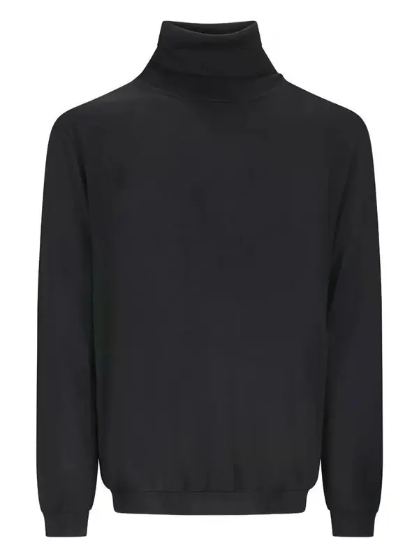 LARDINI Turtleneck Wool Sweater - Black