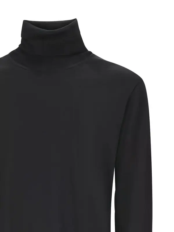 LARDINI Turtleneck Wool Sweater - Black