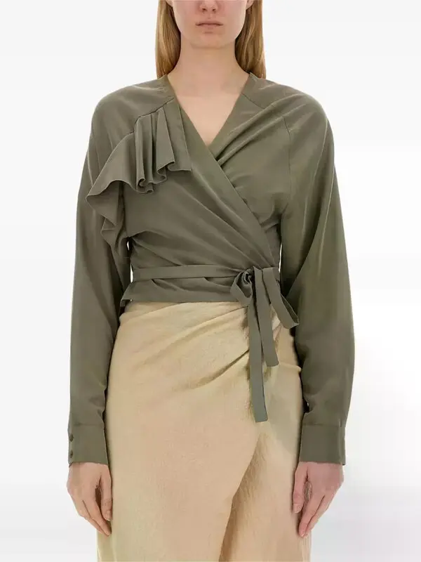 ALYSI Ruffle-detail Wrap Top
