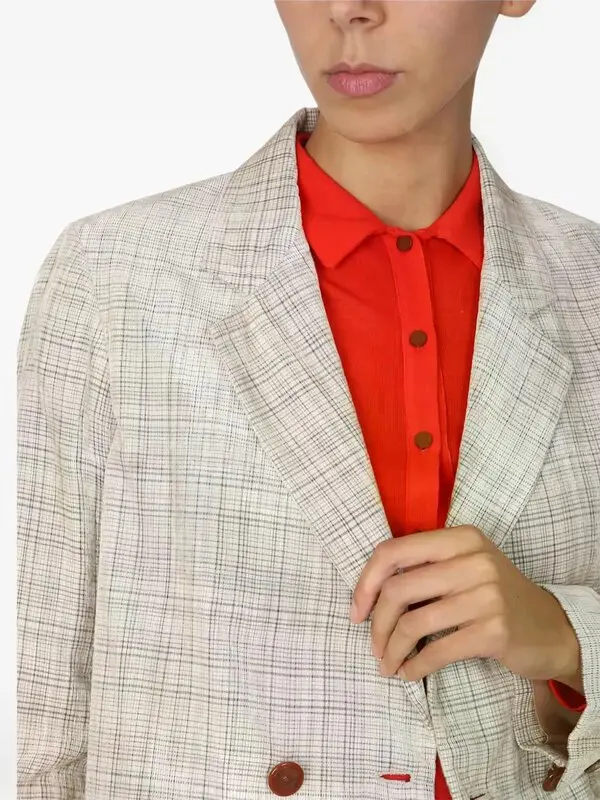 ALYSI Checked Double-breasted Jacket - Neutrals