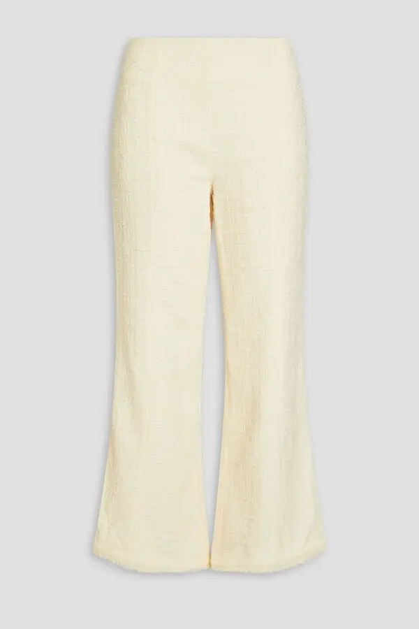 Zimmermann Cropped Cotton-blend Tweed Bootcut Pants