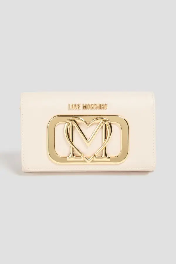 Moschino Gold Rush Embellished Faux Leather Wallet - Ivory
