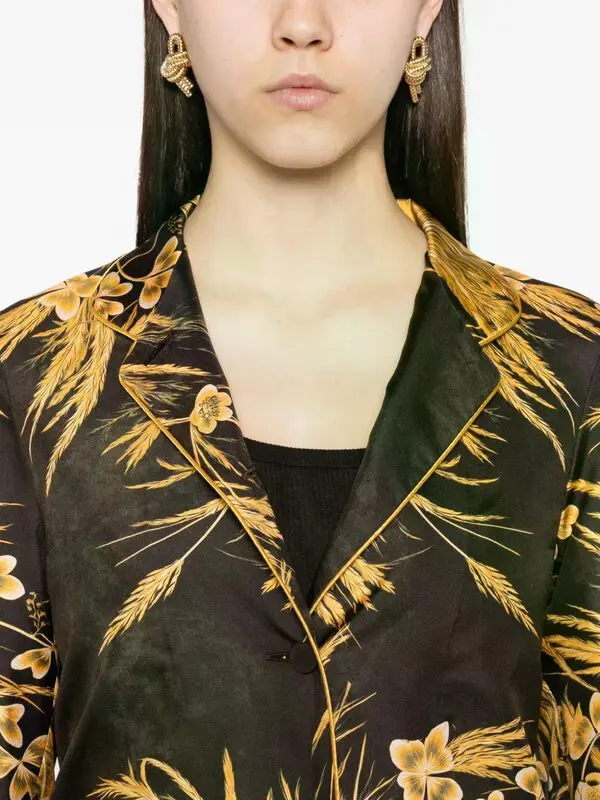 F.R.S FOR RESTLESS SLEEPERS Floral-print Mandarin Collar Shirt