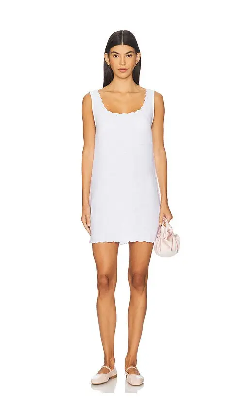 Onia Air Linen Scallop Shift Dress