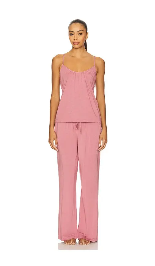 Eberjey Gisele Cami & Pant Pj Set In Pink - Berry Blush
