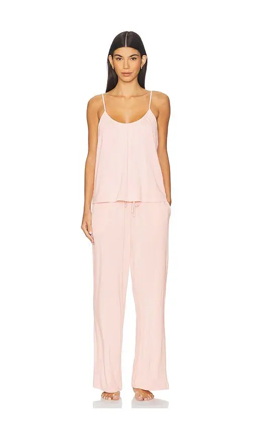 Eberjey Gisele Cami & Pant Pj Set In Pink - Silver Pink