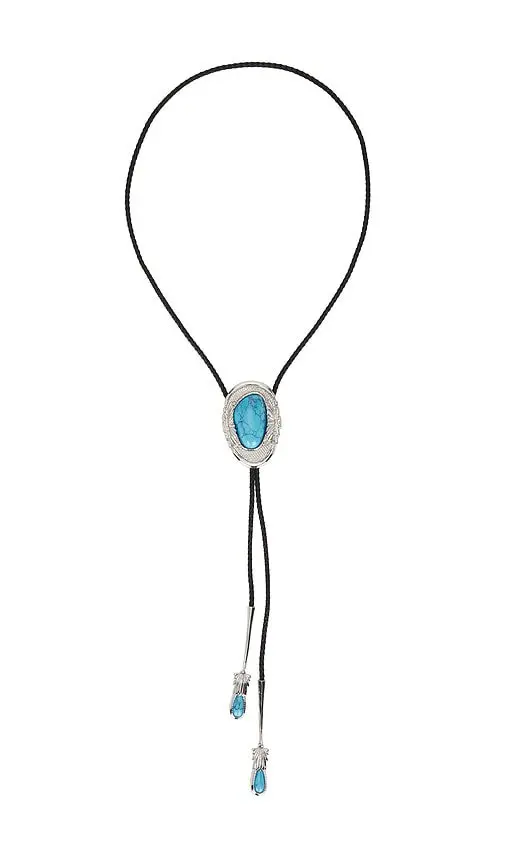 PETIT MOMENTS Dolly Bolo Tie Necklace - Turquoise & Silver