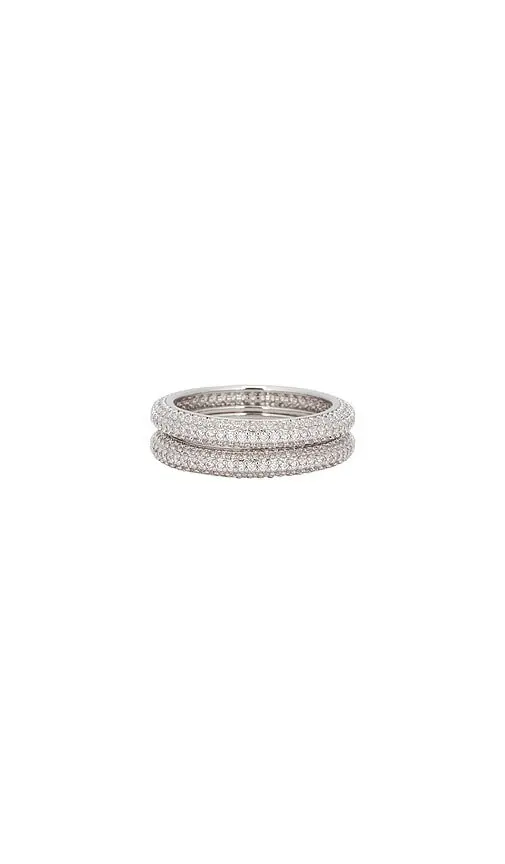 Shashi Micro Pave Ring Set - Silver