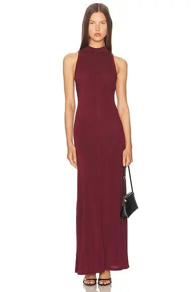 ST. AGNI Racer Back Jersey Maxi Dress