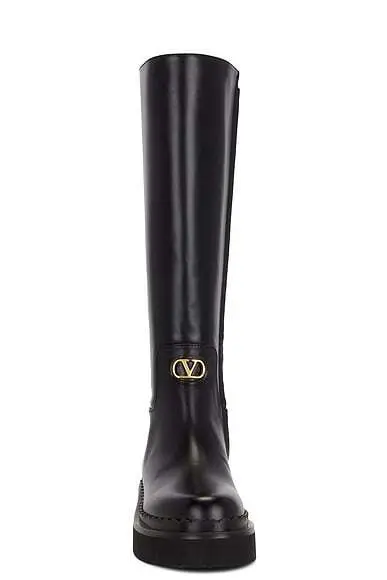 Valentino Garavani V Logo Signature Knee High Boots