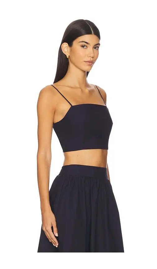 Susana Monaco Poplin Lace-up String Top - Black