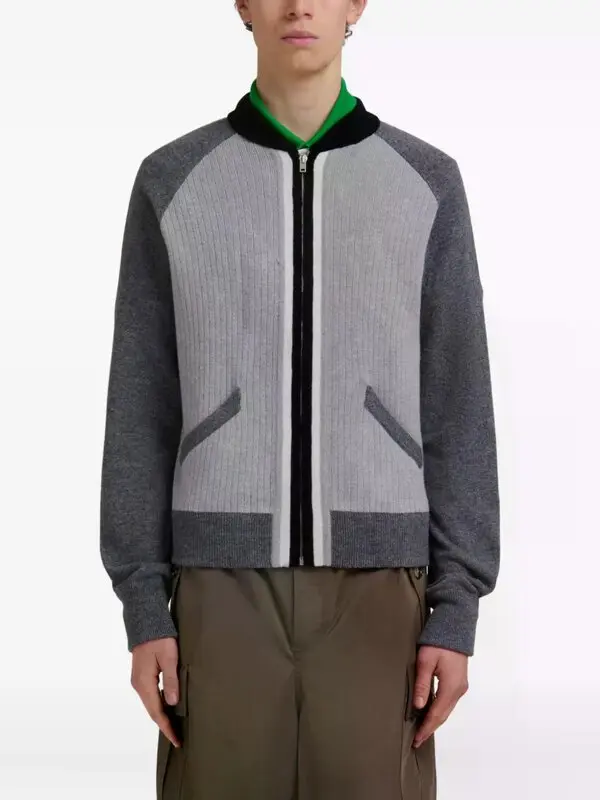 Marni Ribbed-panel Zip-up Sweatshirt
