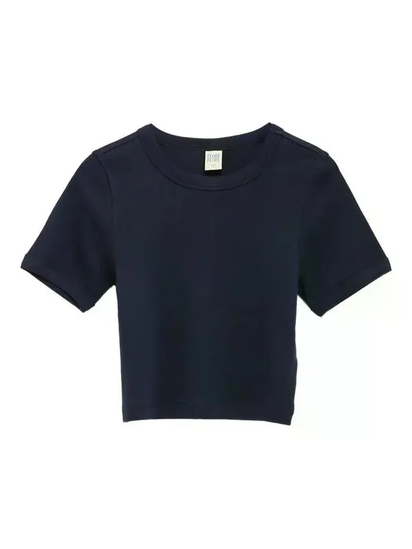 FLORE FLORE Ribbed Crew-neck Crop Top
