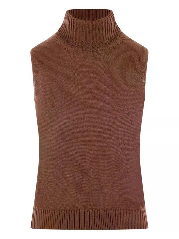 NICCOLO PASQUALETTI High-neck Sleeveless Knit Top - Brown